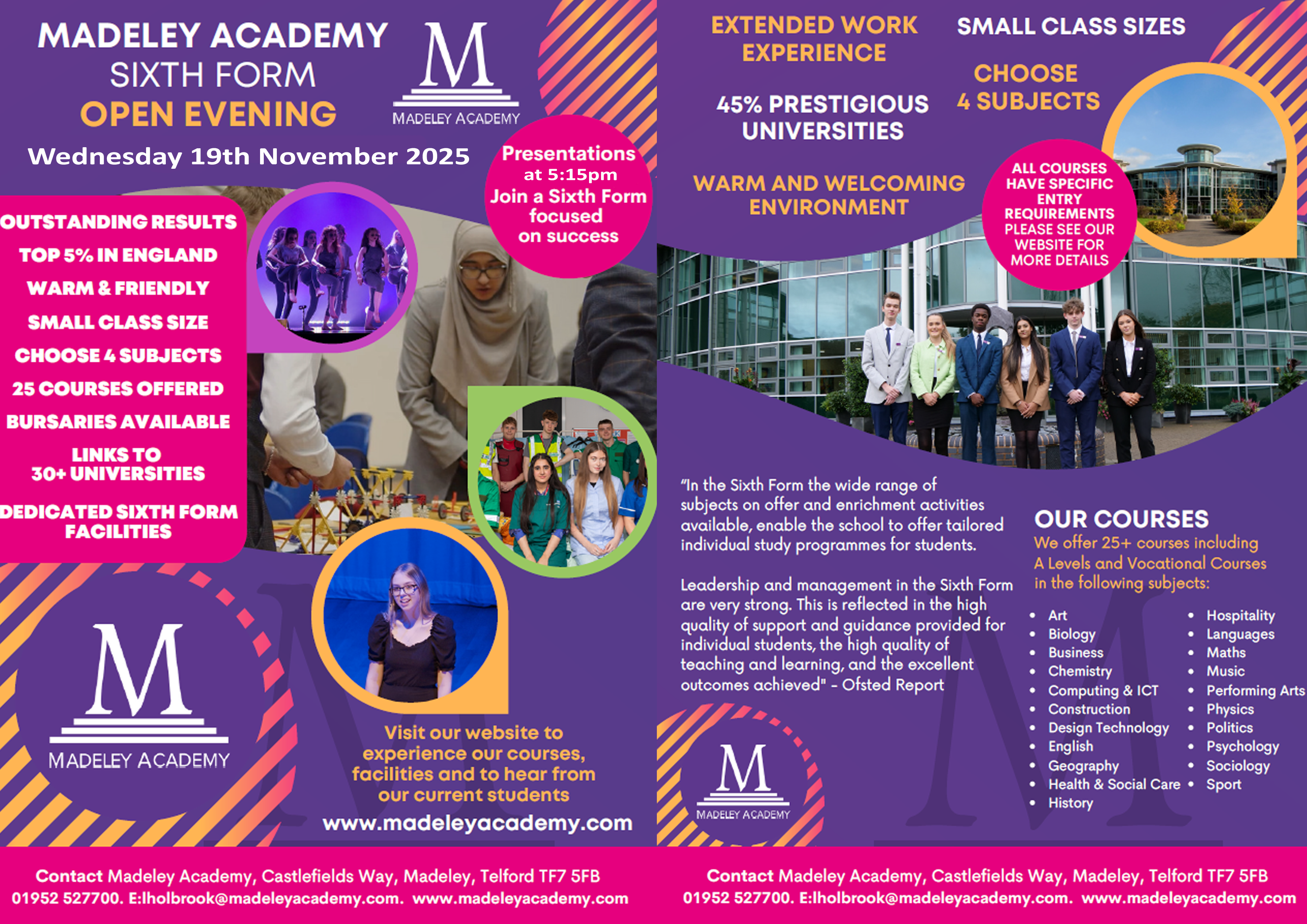 Sixth Form Open Day 2025 - Madeley Academy